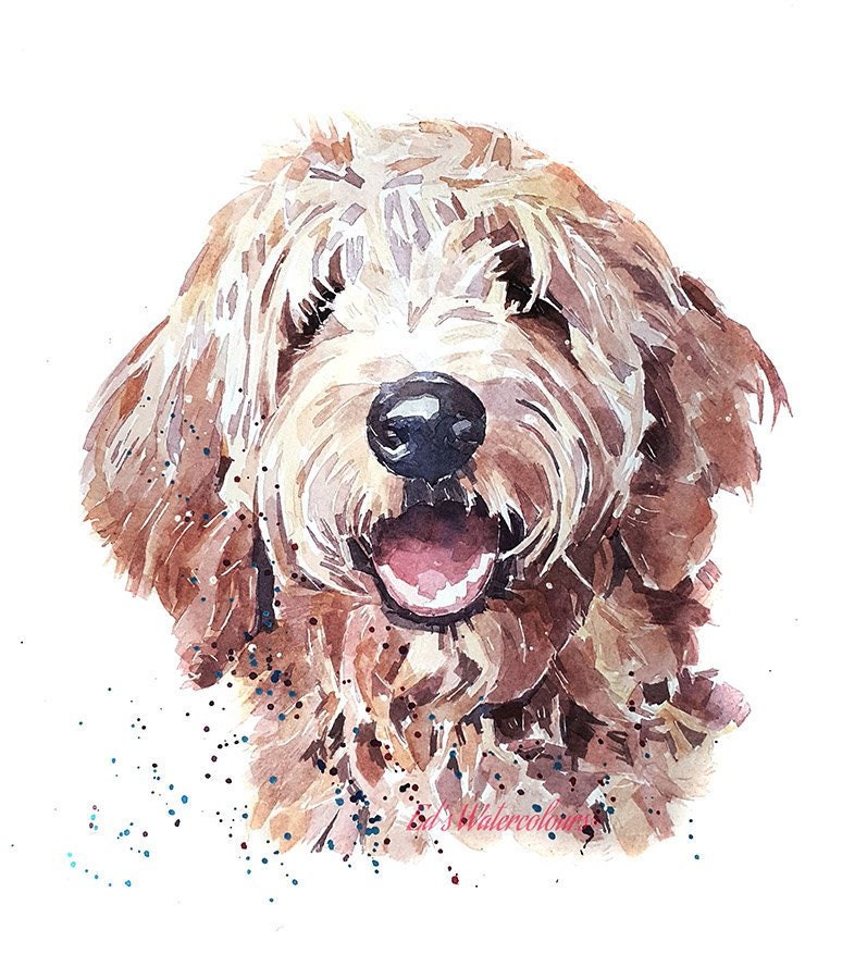 Goldendoodle 2. Print Watercolour.Goldendoodle | Etsy