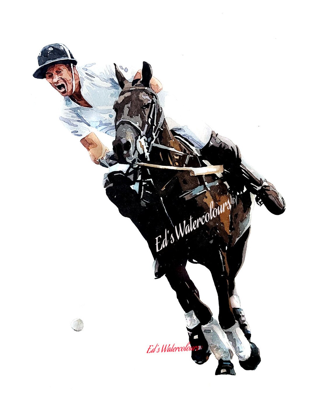 Polo Sport of Kings "print Watercolour.polo Rider Watercolour,polo ...