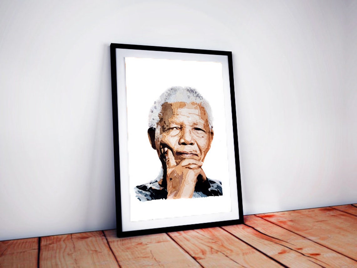 Nelson Mandela Print Watercolour.nelson Mandela Art,nelson Mandela ...
