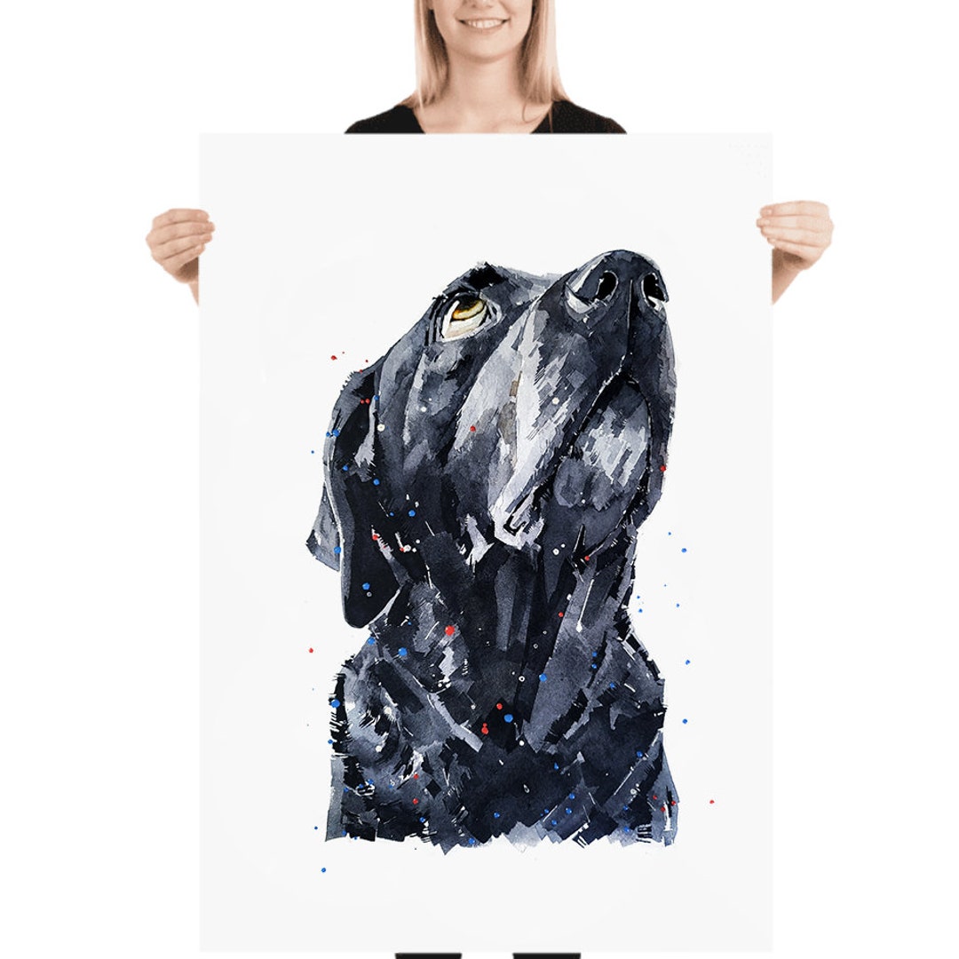 Black Labrador Iii" Print Watercolour,black Labrador,black Labrador Art ...