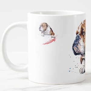 Large English Bulldog Ceramic Mug 15 Oz- English Bulldog Coffee Mug ...