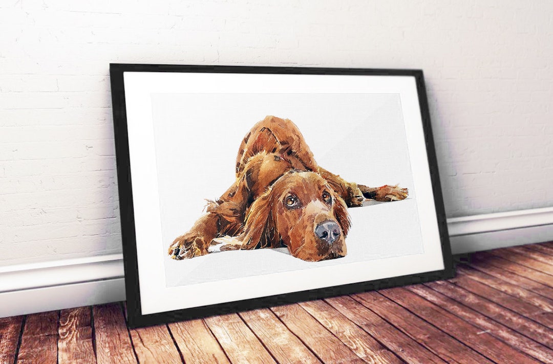 Red Setter Reclined " Print Watercolour. Irish Setter Watercolor,irish ...