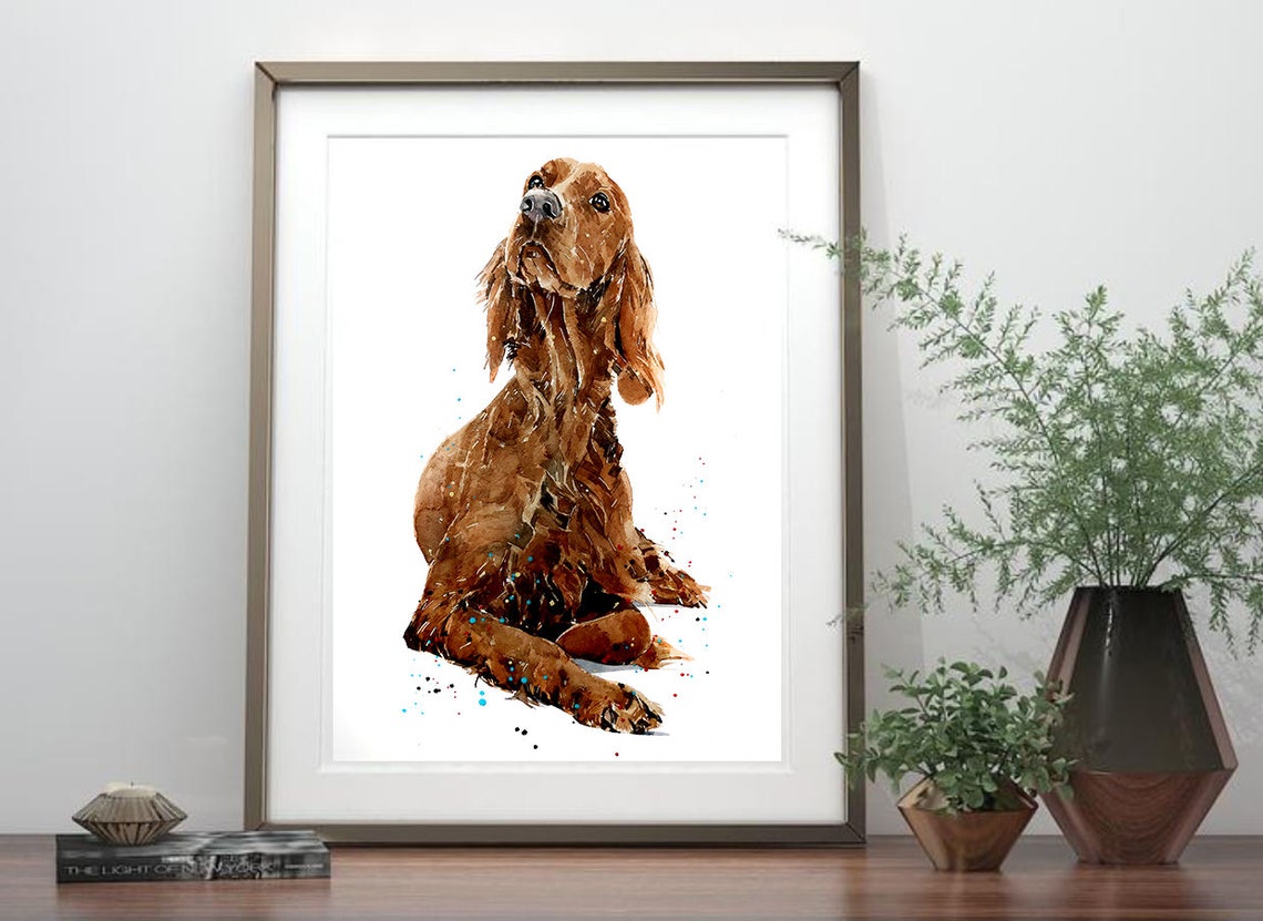 Red Setter Ii Print Watercolour. Irish Setter - Etsy UK