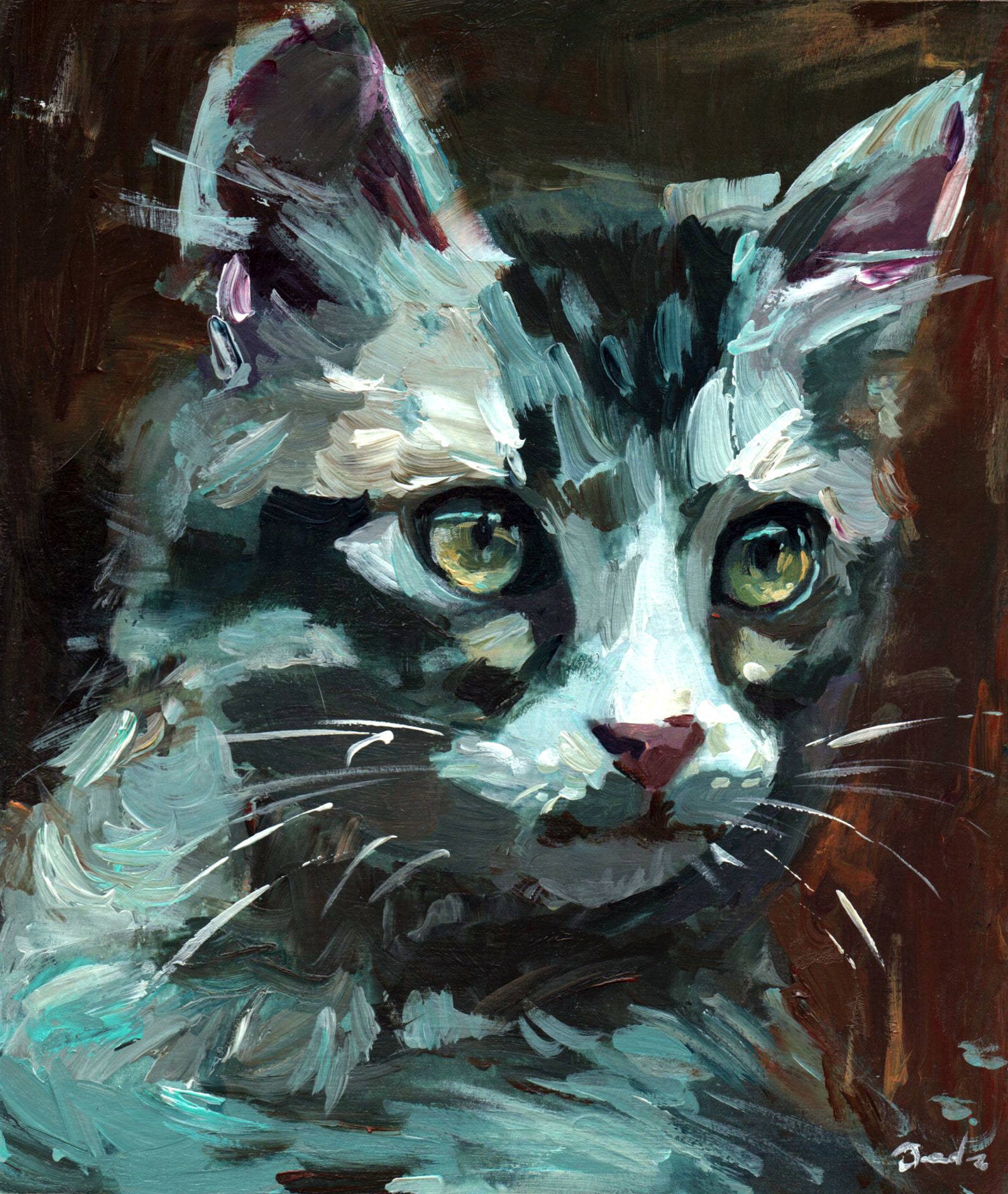 Custom Cat Portrait Oil Painting Cat Painting Original Art | Etsy