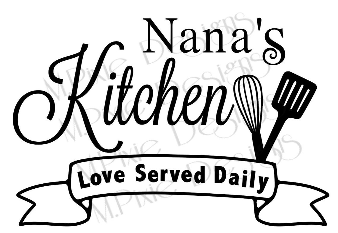 Nana's Kitchen Svg Kitchen Svg Nana Nana Wooden Sign | Etsy
