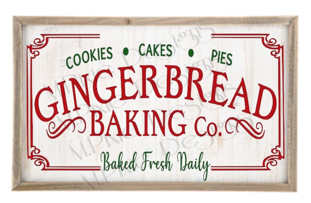 Gingerbread Baking Sign Svg, Christmas Baking,wood Christmas Sign,svg ...