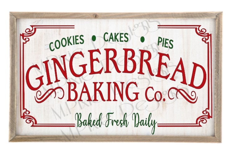 Gingerbread Baking Sign Svg, Christmas Baking,wood Christmas Sign,svg ...