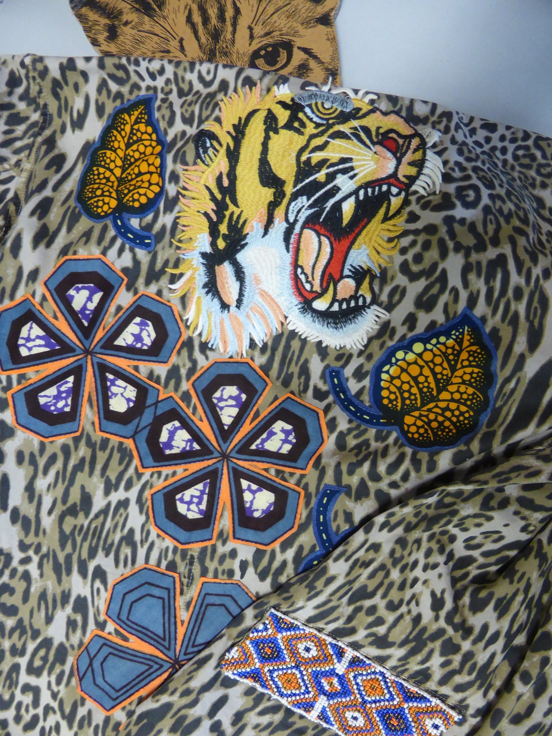 Waterproof Customized Panther - Patch - Flowers and Leaves Wax - Tiger ...