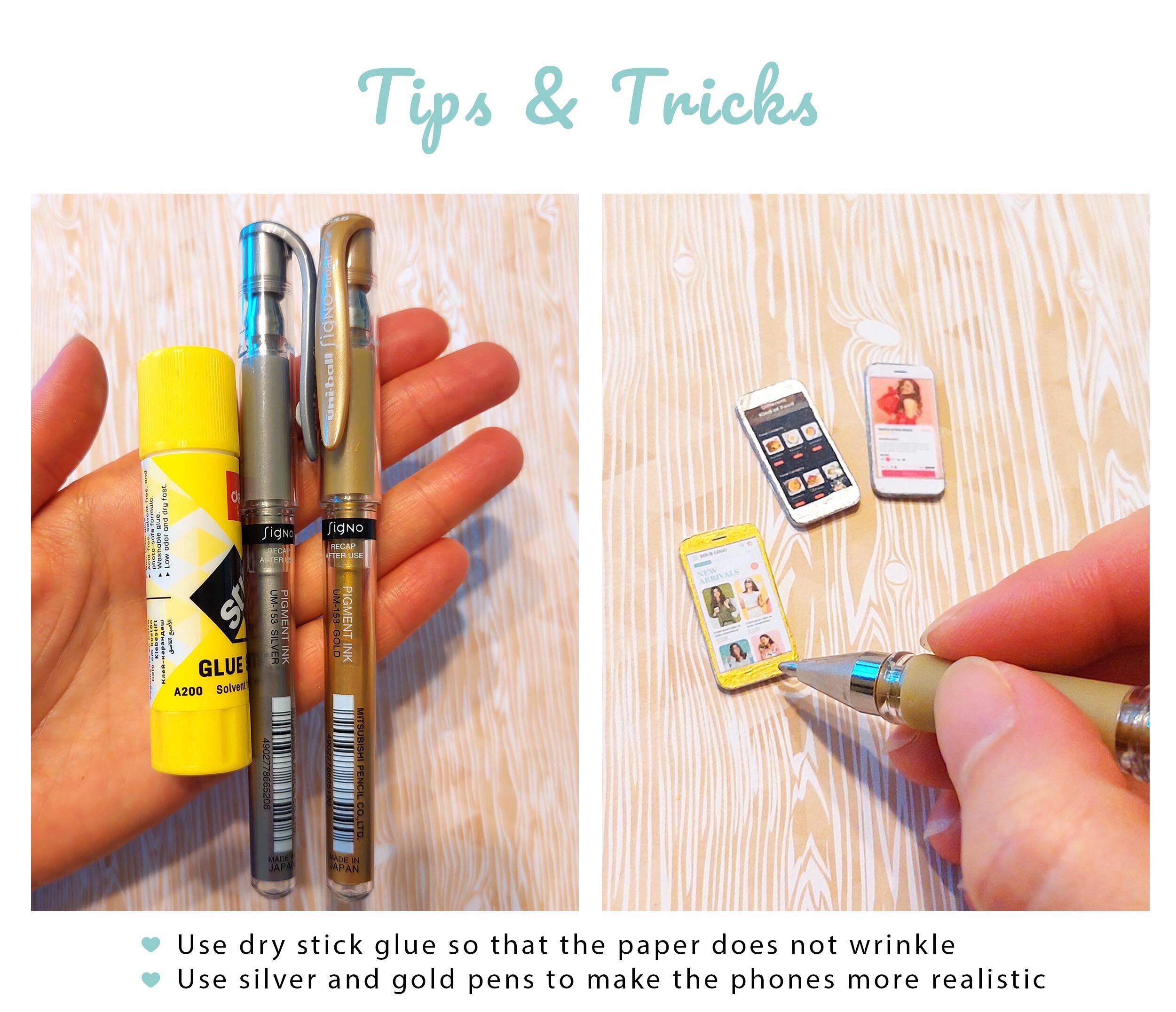 Printable Dollhouse Miniature Mobile Devices: 1/12, 1/6, 1/3 Scale (PDF ...