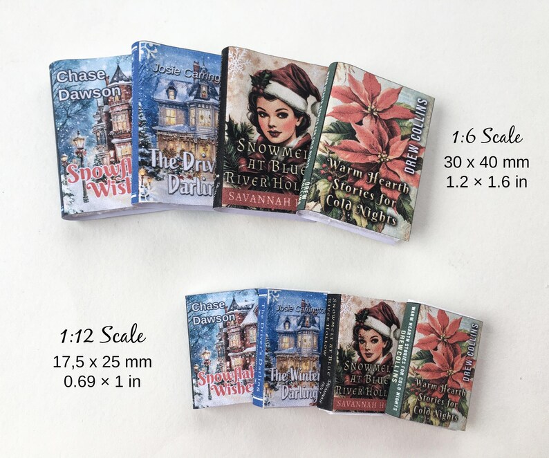 30 Miniature Christmas Book Covers, Printable Sheet, DIY Mini Books PDF ...