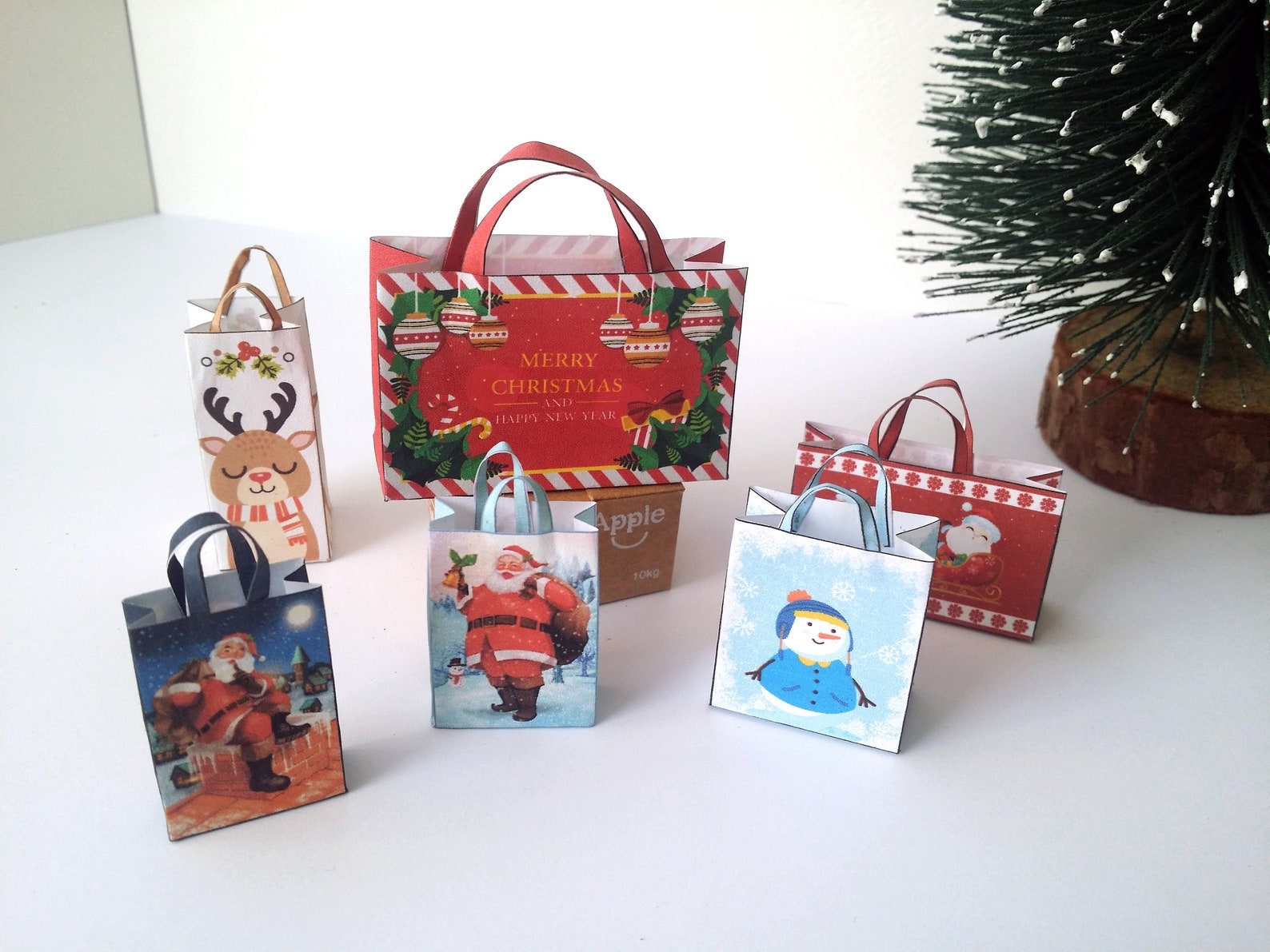 Printable Miniature Christmas Bags: Dollhouse Sizes (PDF Download) - Etsy