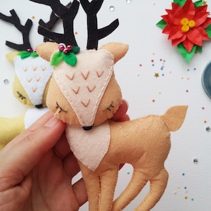 Felt Reindeer Pattern Felt Christmas Reindeer Christmas Ornaments Decor ...