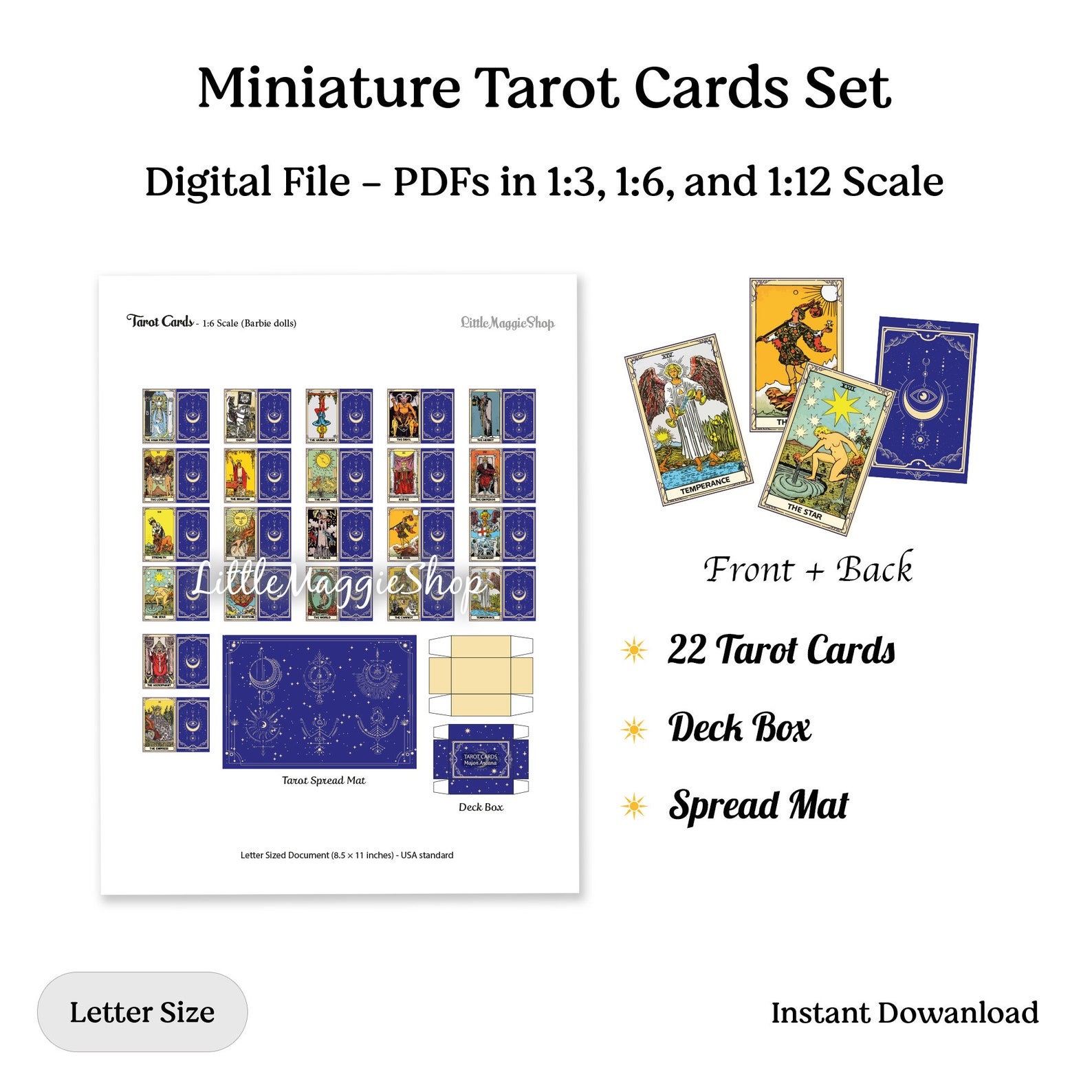 Printable Miniature Tarot Cards Deck Dollhouse Tarot Cards - Etsy Australia