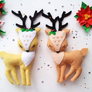 Felt Reindeer Pattern Felt Christmas Reindeer Christmas Ornaments Decor ...