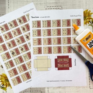 Printable Miniature Playing Cards | Vintage | Antique | Dollhouse | BJD ...