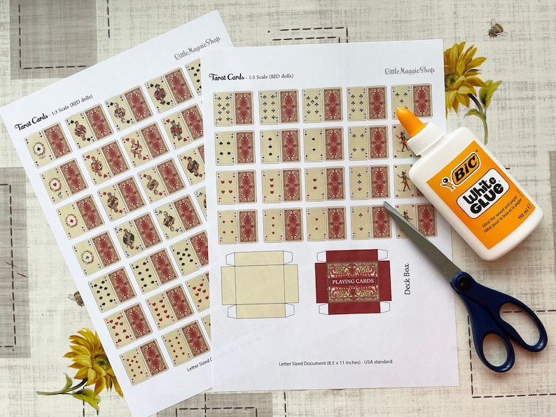 Printable Miniature Playing Cards Vintage Antique - Etsy