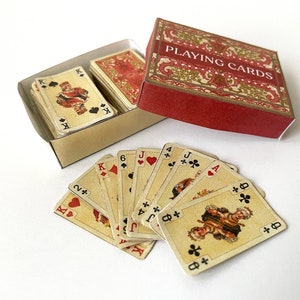 Printable Miniature Playing Cards | Vintage | Antique | Dollhouse | BJD ...
