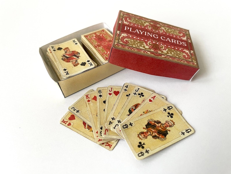 Printable Miniature Playing Cards Vintage Antique - Etsy