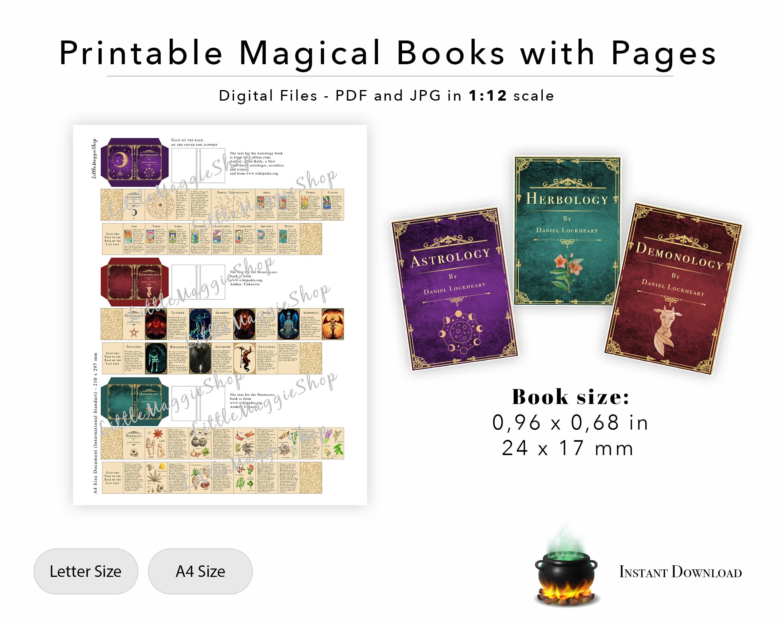 3 Printable Magical Books With Pages Astrology Demonology - Etsy Australia