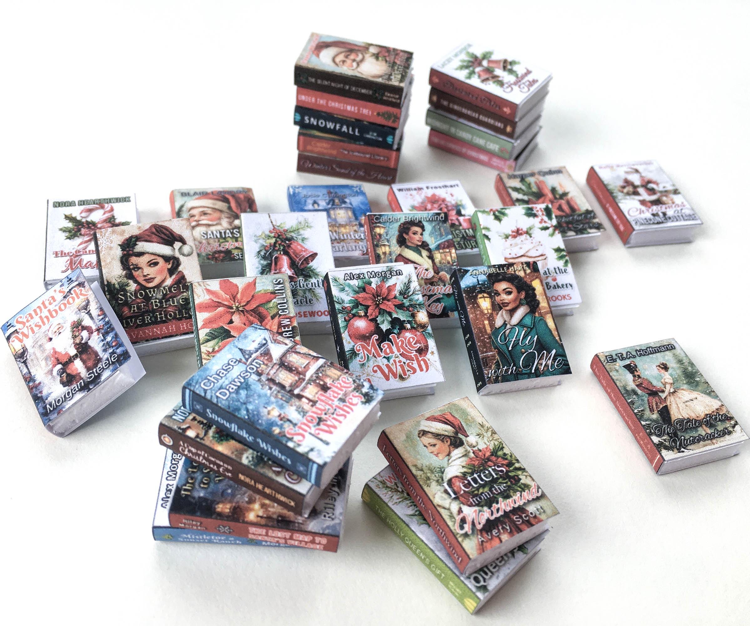 30 Miniature Christmas Book Covers, Printable Sheet, DIY Mini Books PDF ...