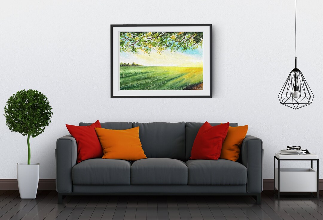 Summer Grass Fields Printable Watercolor Painting, DOWNLOAD and Print ...