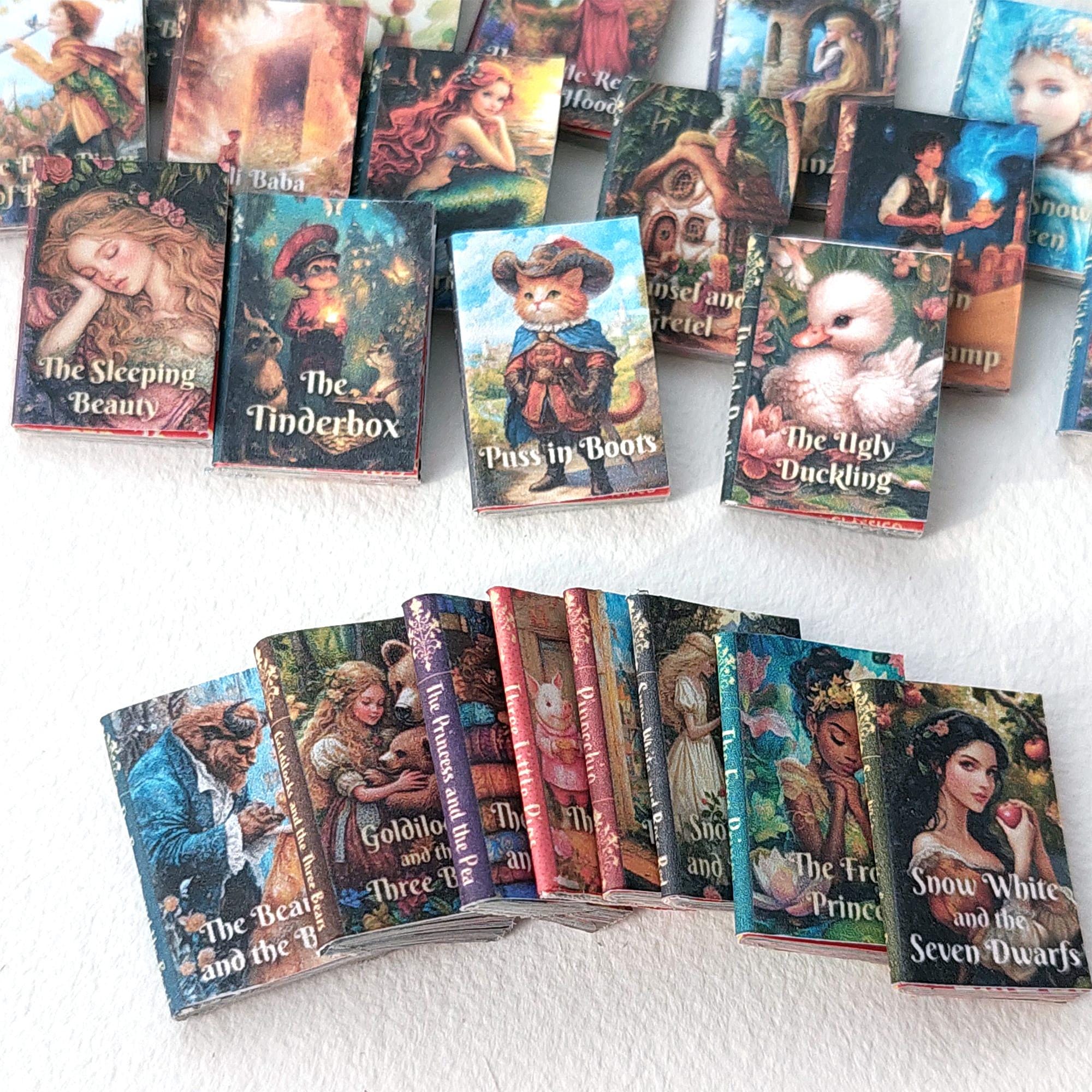 28 Fairytale Book Covers Printable Miniature | 1/12 & 1/6 Scale ...