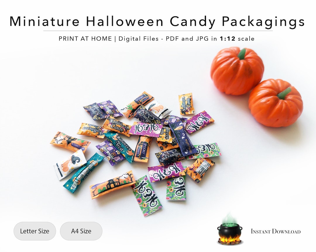 Printable Miniature Halloween Trick or Treat Candy Packagings ...
