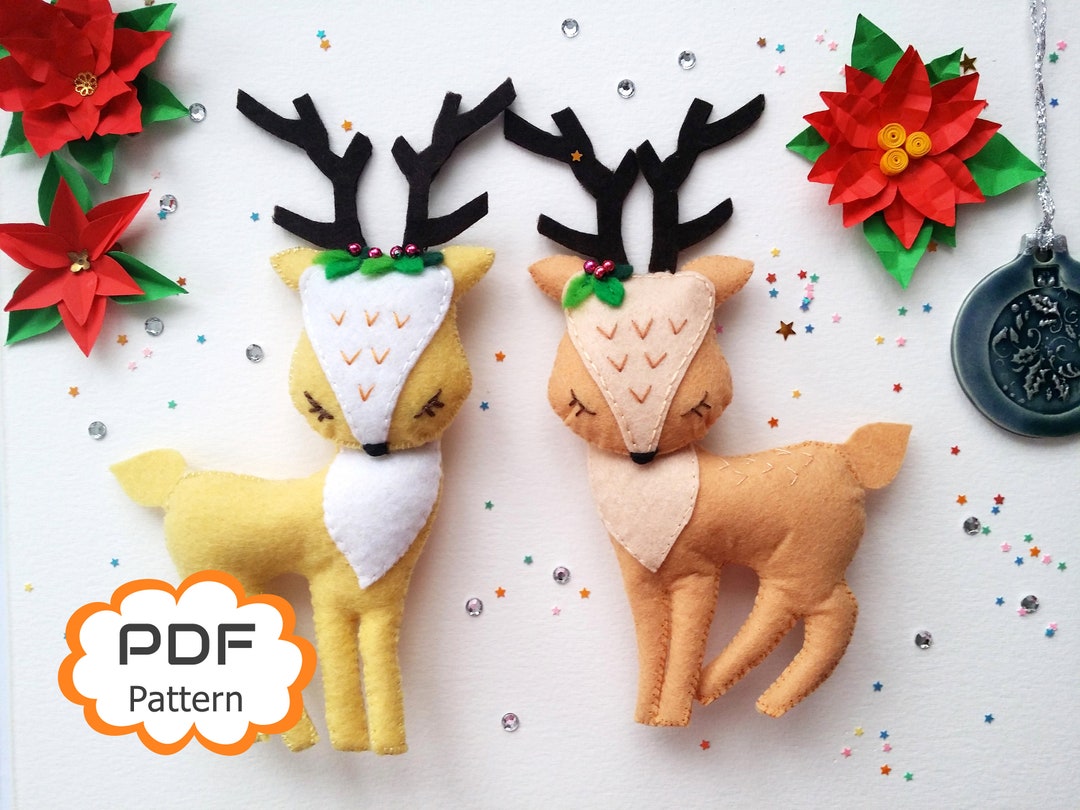 Felt Reindeer Pattern Felt Christmas Reindeer Christmas Ornaments Decor ...