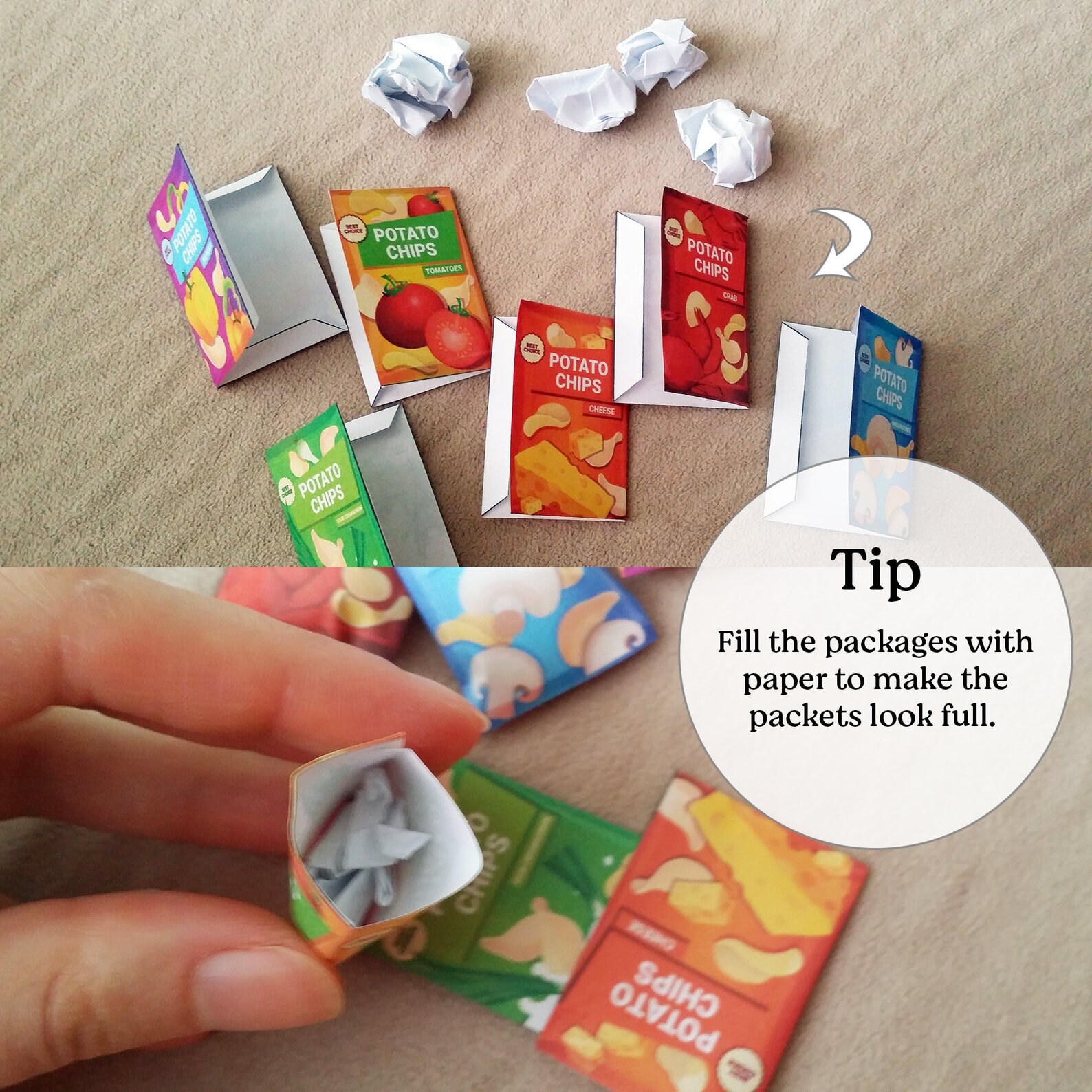 Dollhouse Miniature Chips Packaging: 1/6 & 1/12 Scale (digital PDF) - Etsy