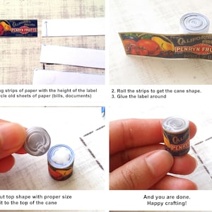 Miniature Canned Food Labels: Dollhouse Grocery Store (PDF Digital File ...