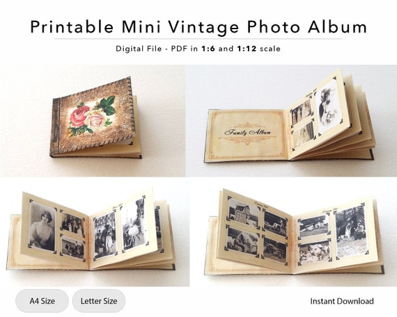 Miniature Printable Vintage Photo Album DIY Digital File | Etsy