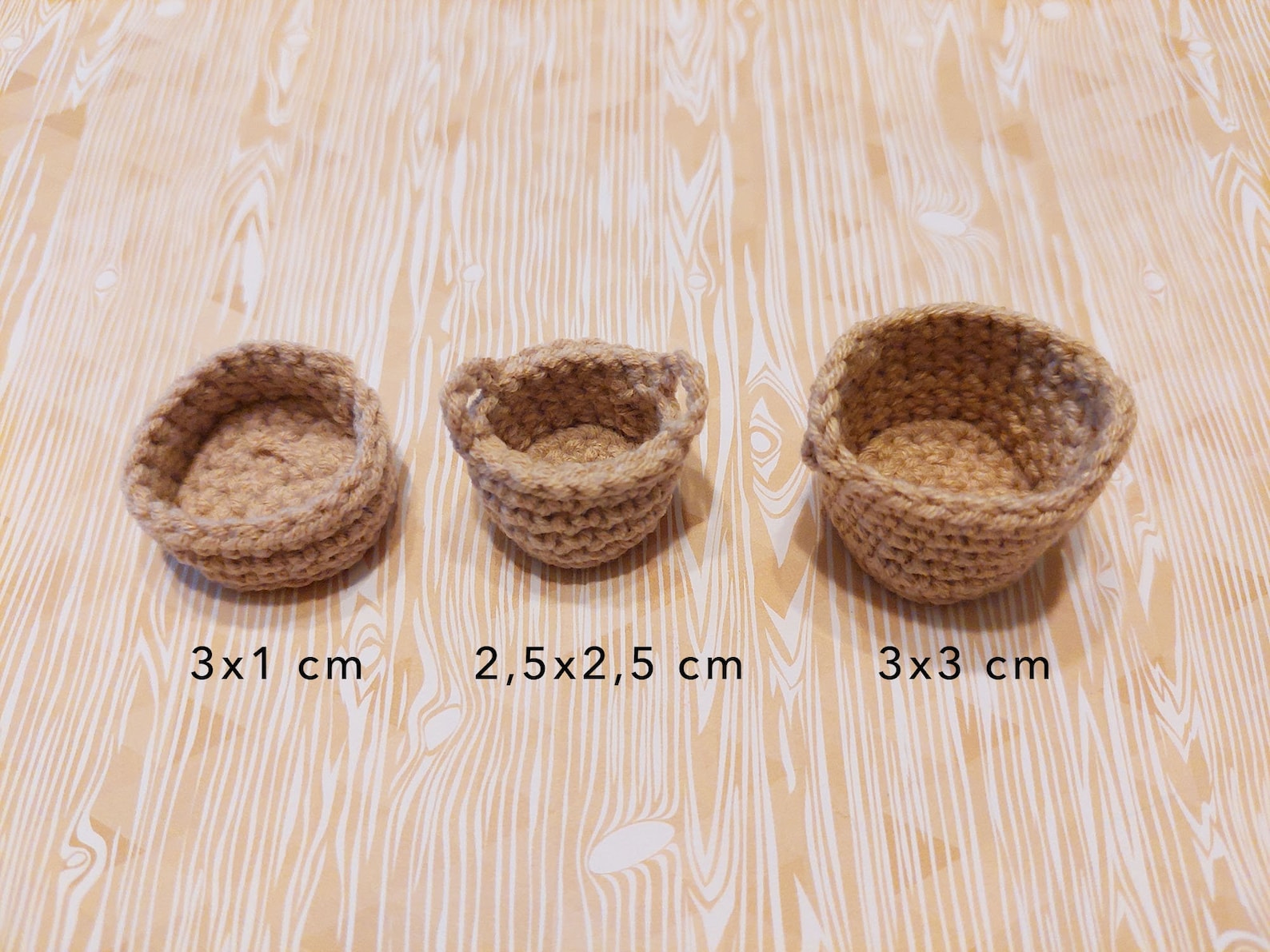 Crochet Pattern for 3 Miniature Baskets Dollhouse 1/6 - Etsy