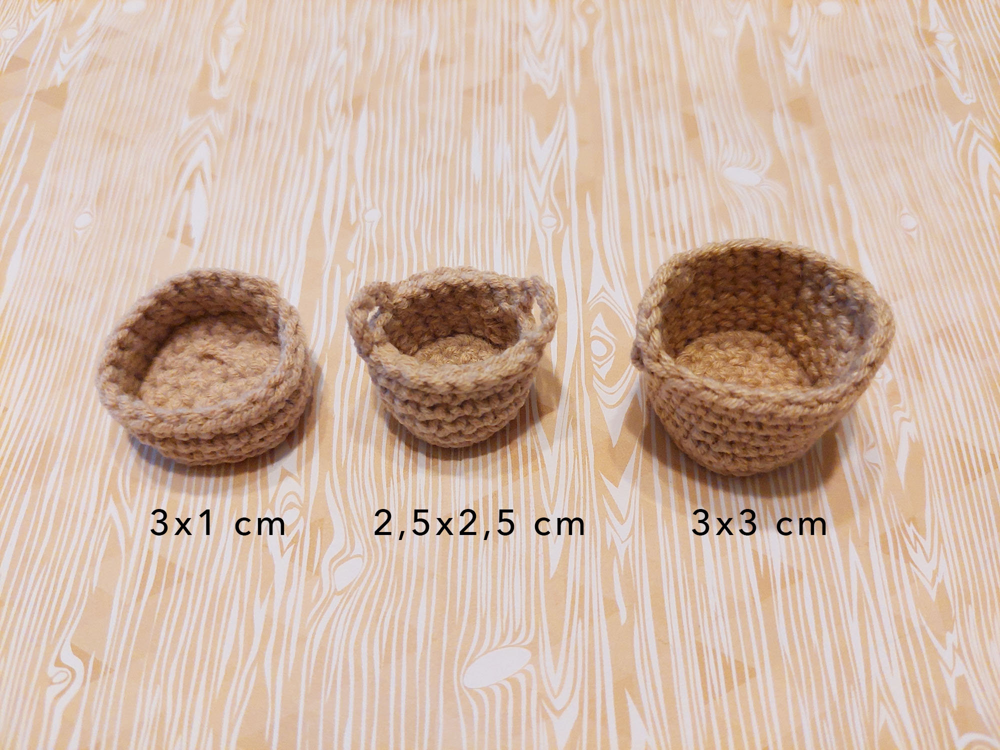 Crochet Pattern for 3 Miniature Baskets Dollhouse 1/6 - Etsy