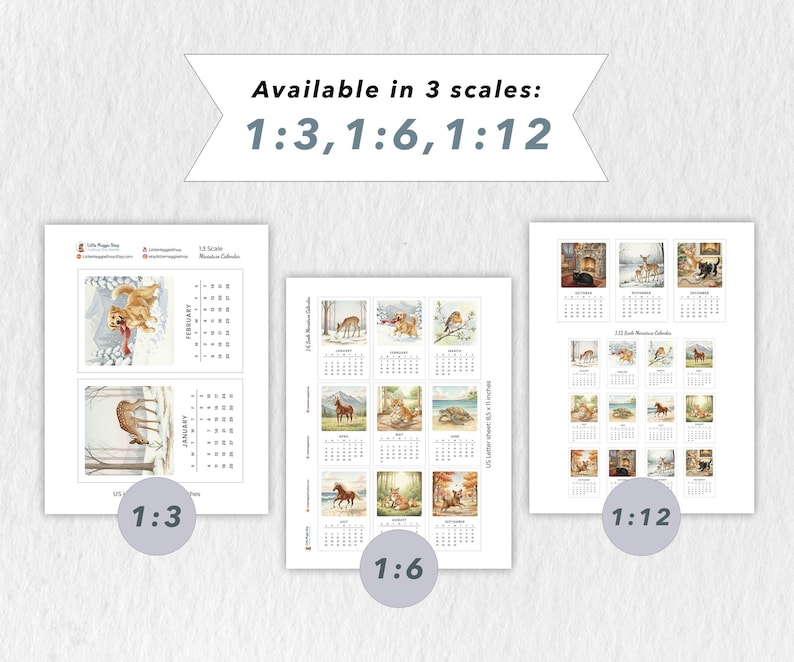 2026 Miniature Printable Calendar, Dollhouse Accessories DIY ...