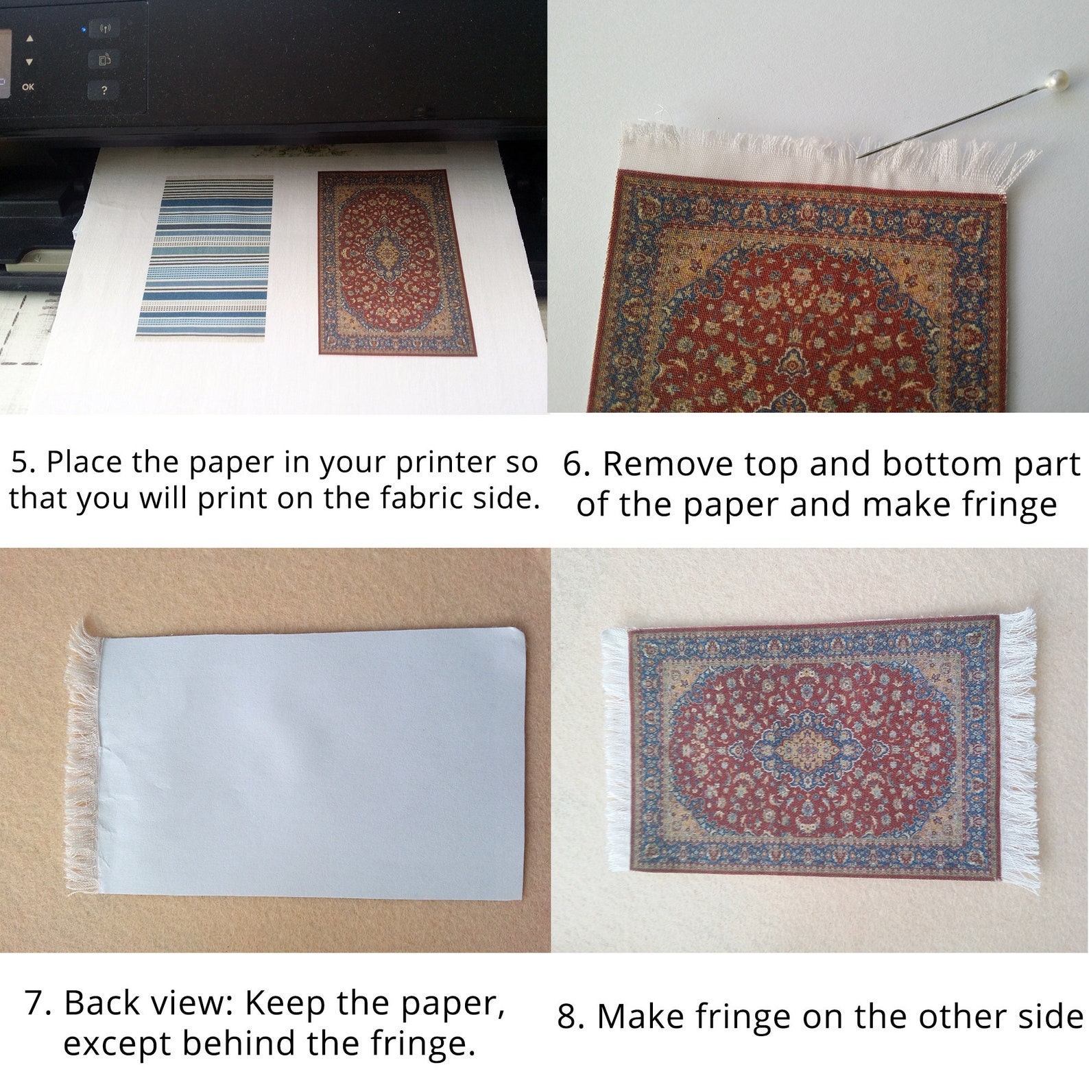 12 Dollhouse Printable Carpets Bundle | 1-12 and 1-6 Scale | Miniature ...