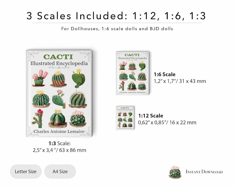 Printable Miniature Illustrated Encyclopaedia of Cacti - Etsy