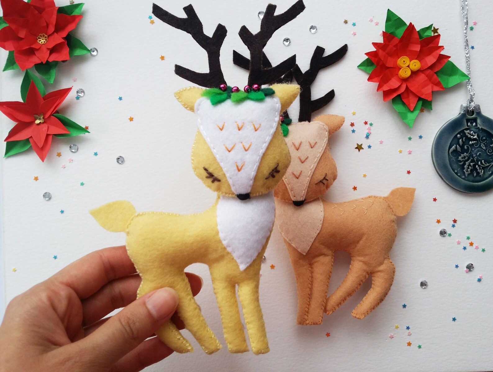 Felt Reindeer Pattern Felt Christmas Reindeer Christmas - Etsy