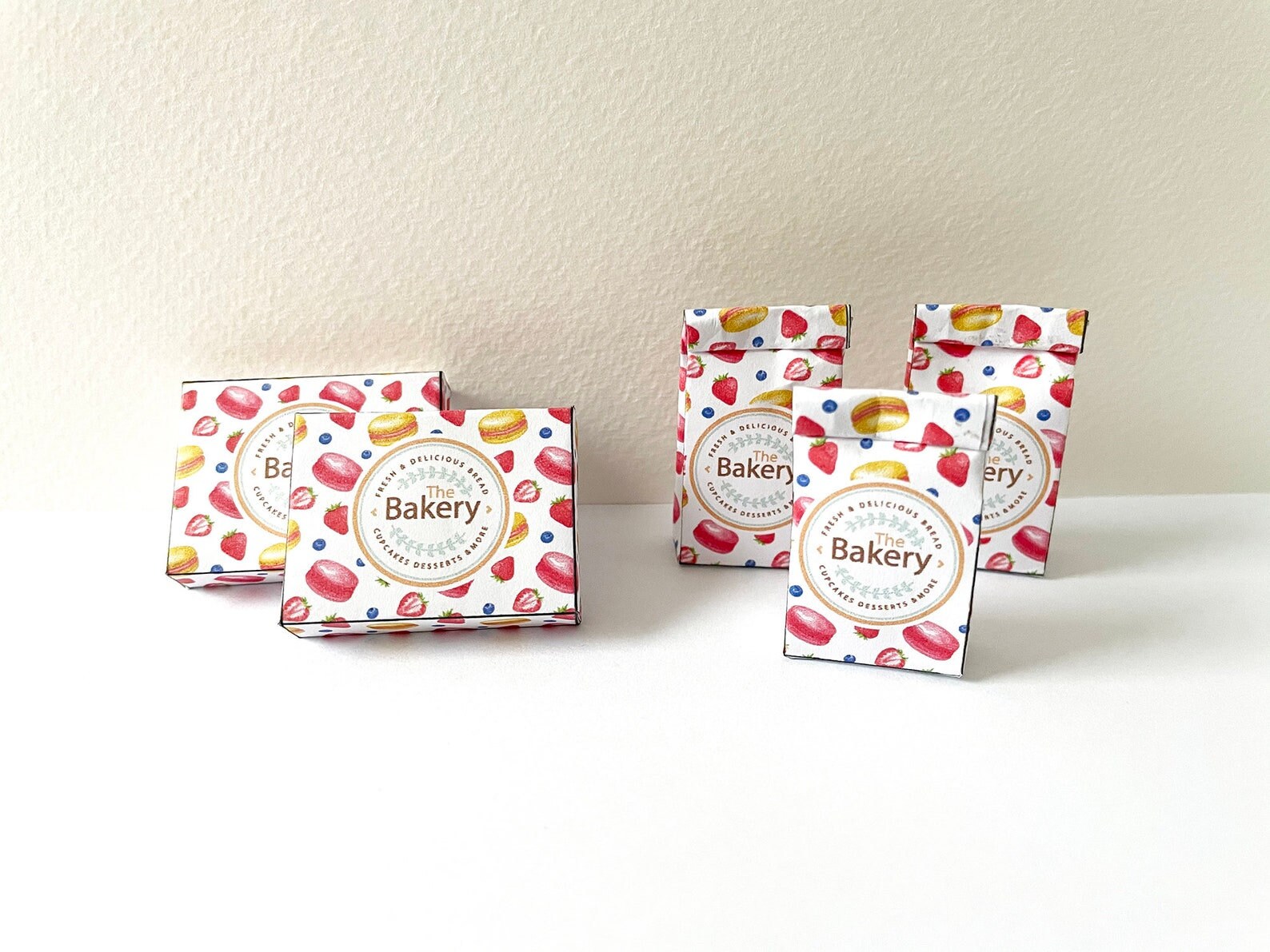 Printable Bakery Bags and Boxes | Bakery Packaging | Dollhouse ...