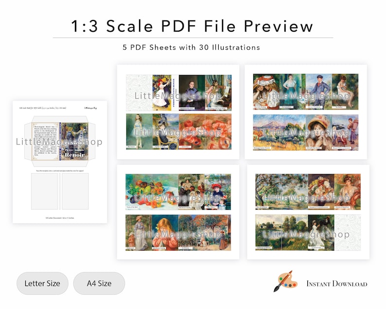 Famous Paintings by Renoir Printable Miniature Book - Etsy Canada