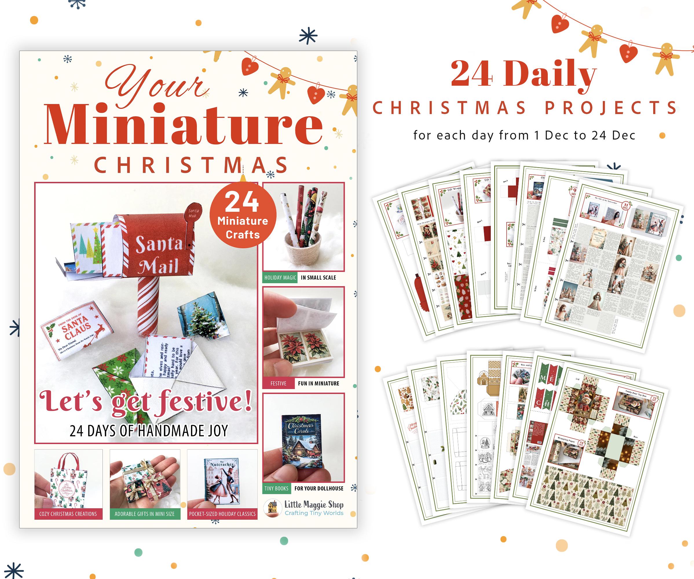 24 Miniature Christmas Crafts for Dollhouse – Printable DIY Kit ...