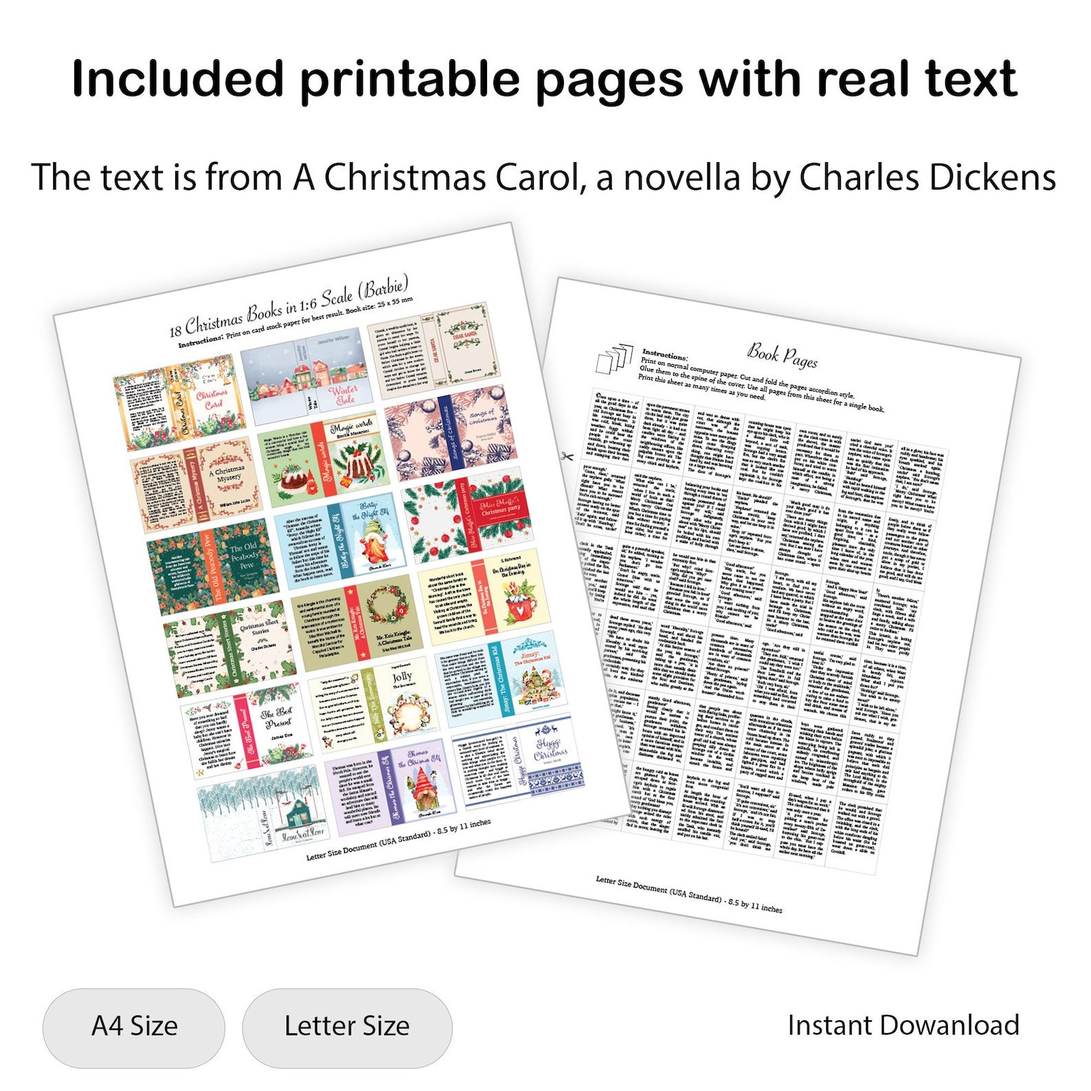 18 Printable Miniature Christmas Books With Pages Text From - Etsy