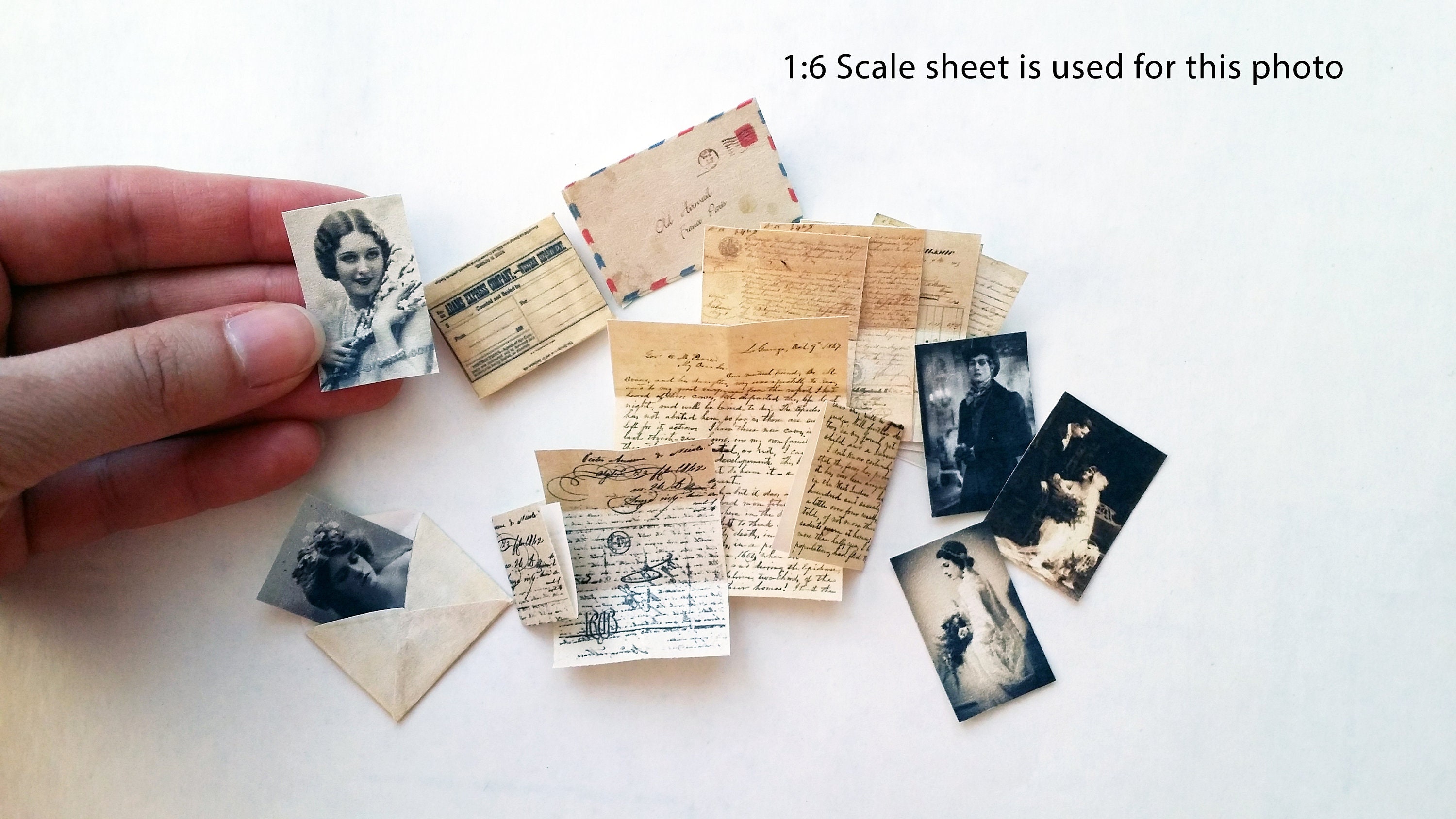 Printable Miniature Retro Letters Photos and Envelopes - Etsy