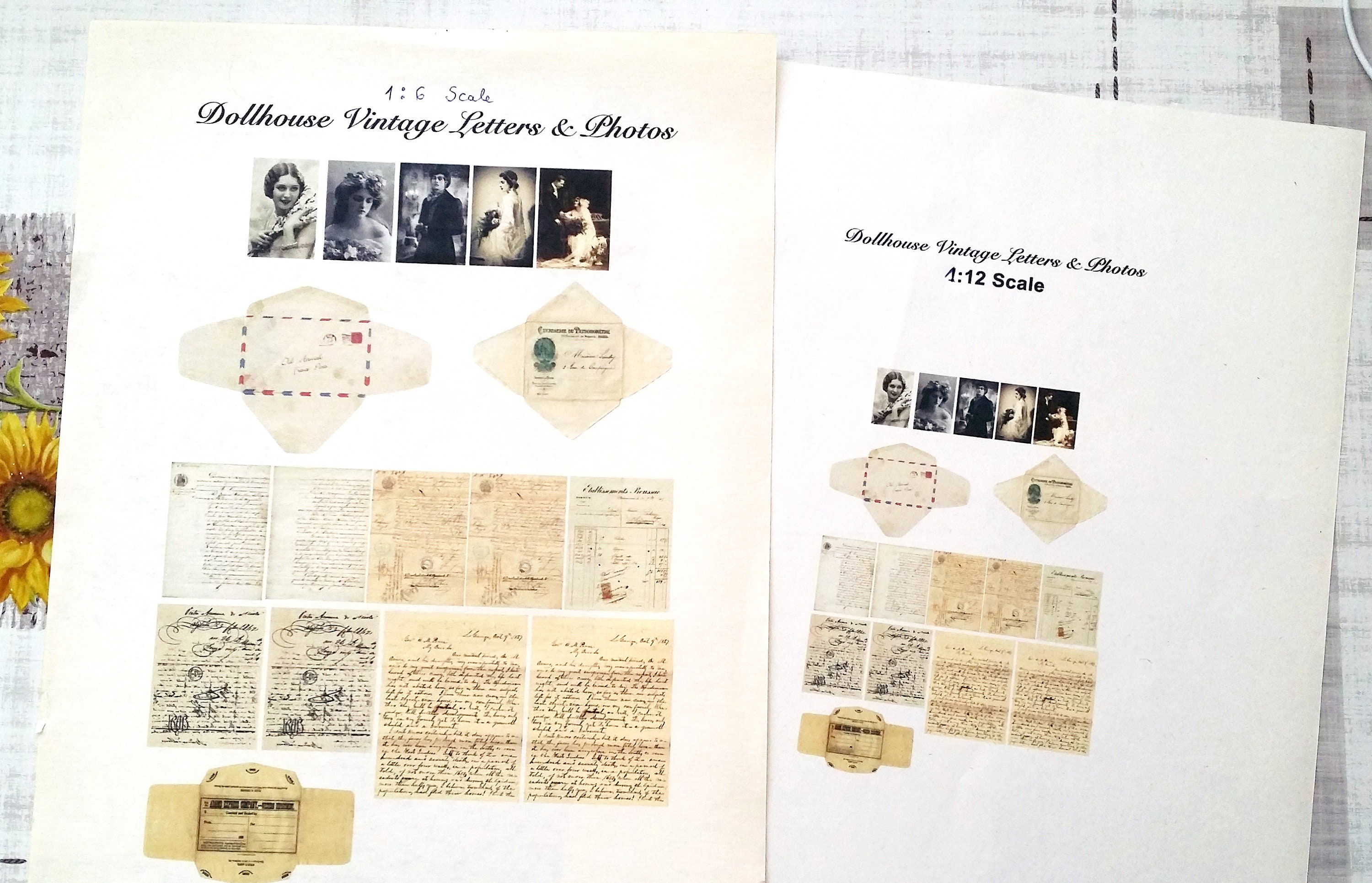 Printable Miniature Retro Letters Photos and Envelopes - Etsy