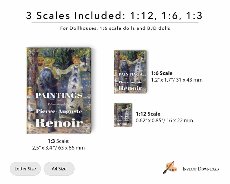 Famous Paintings by Renoir Printable Miniature Book - Etsy