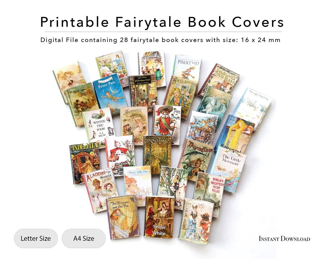 28 Printable Miniature Fairytale Book Covers Set 1:12 Fairy Tale Covers ...