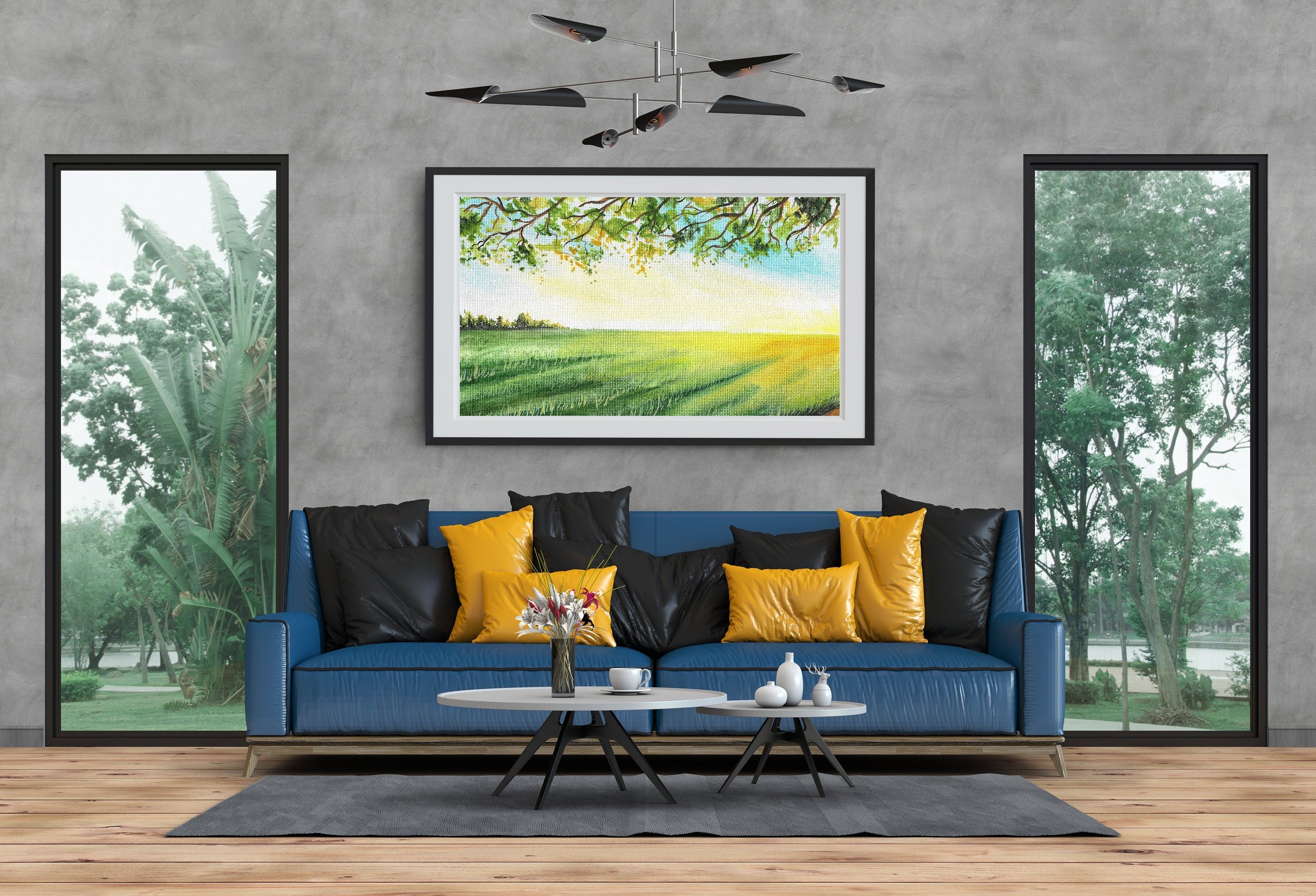 Summer Grass Fields Printable Watercolor Painting DOWNLOAD - Etsy Australia