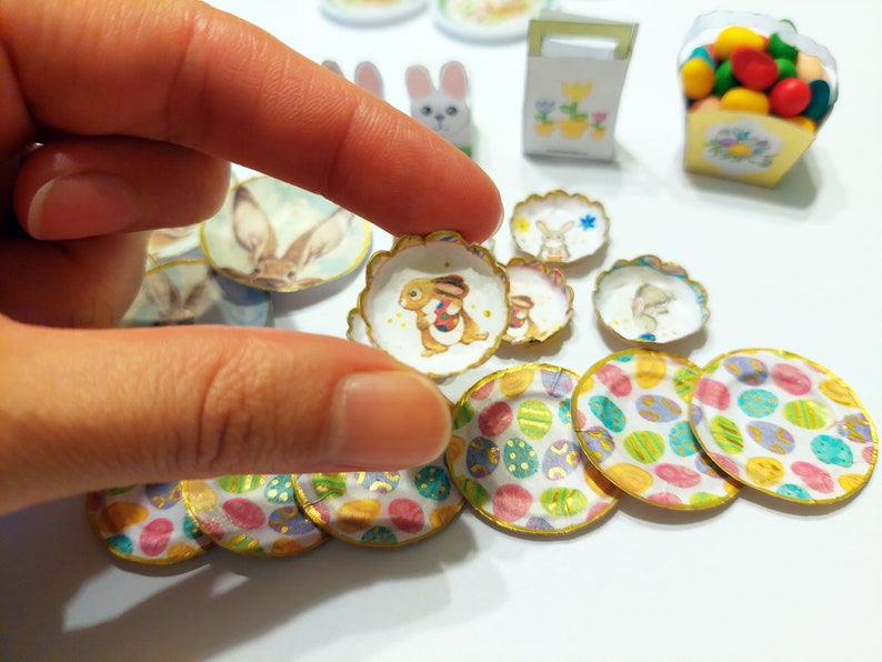 Miniature Printable Easter Set Dollhouse Printable Plates - Etsy