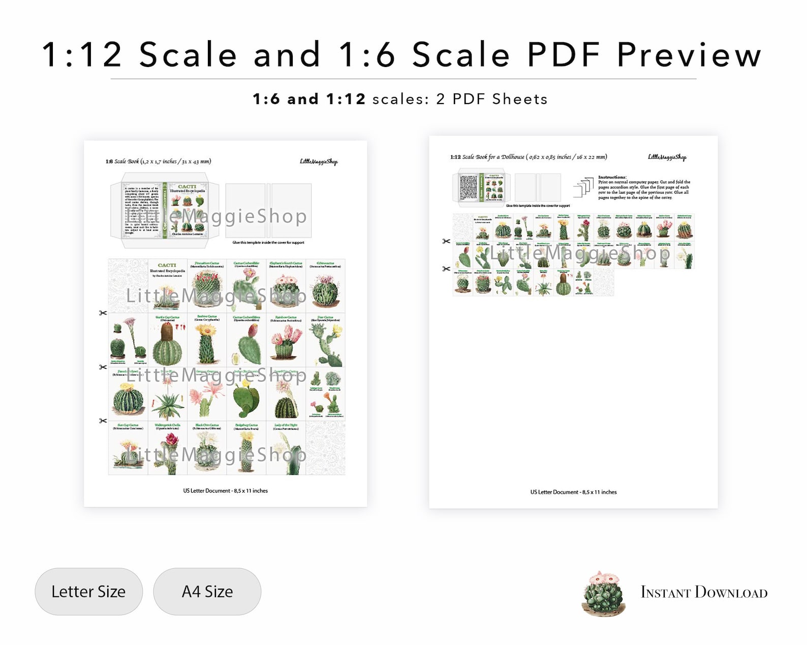 Printable Miniature Cacti Encyclopedia: Dollhouse Book (digital File ...