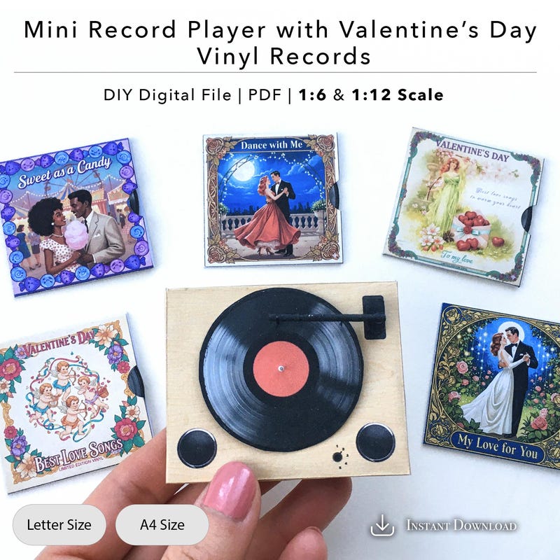 Mini Vinyl Records 1/6 - Etsy