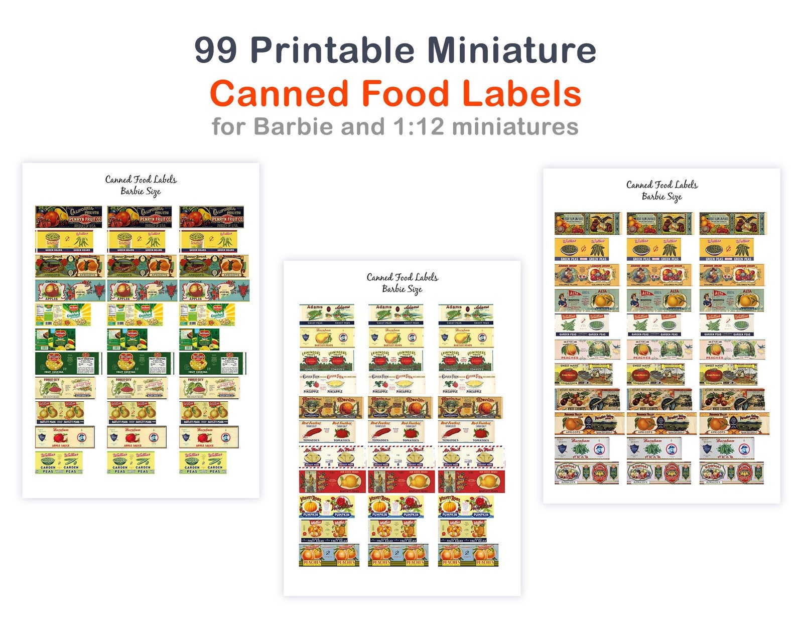 Miniature Printable Canned Food Labels Dollhouse Miniatures - Etsy Canada